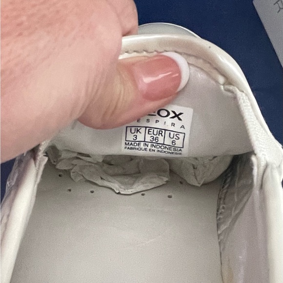 Geox | Shoes | Nib Geox Respira Patent Quilted Slip On White Rear ...